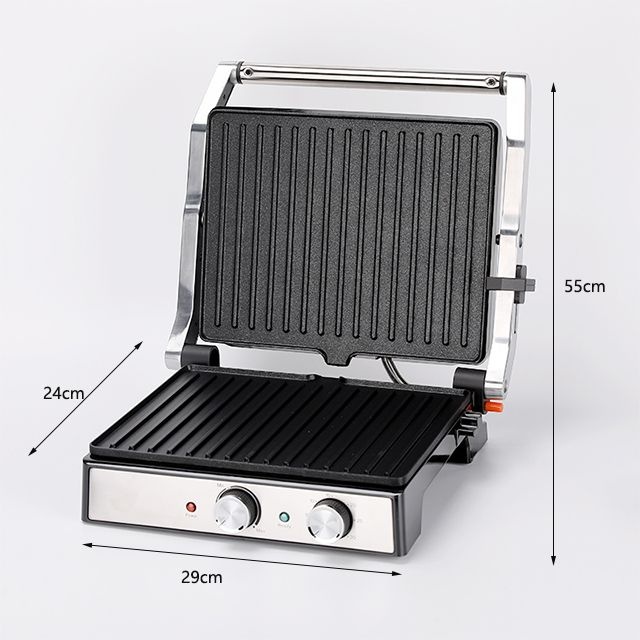 Electric stainless steel grill sandwich press panini grill