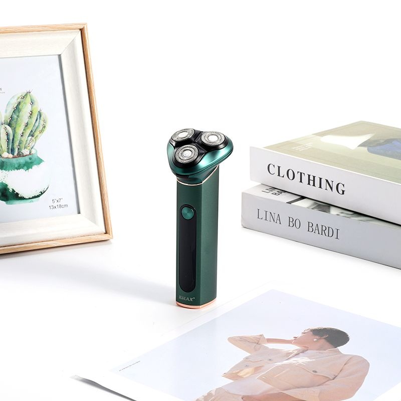 Rechargeable triple blades man shaver LED razor