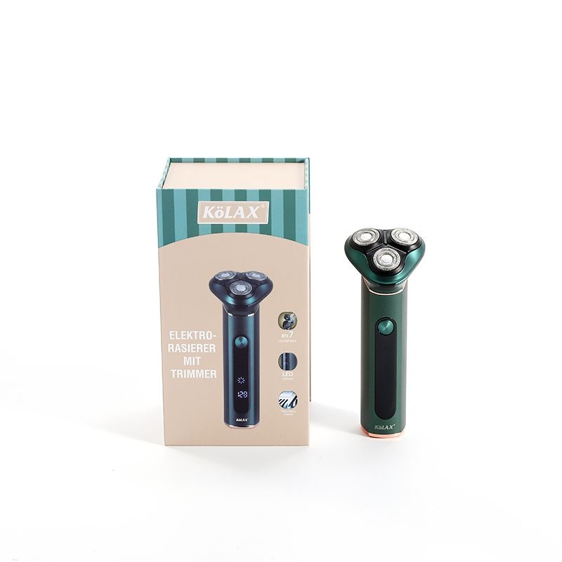 Rechargeable triple blades man shaver LED razor